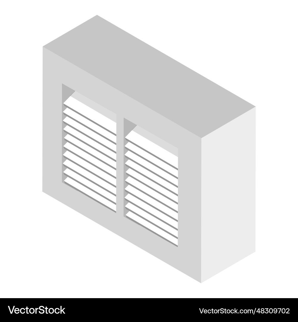 3d isometric flat set of air duct system Vector Image