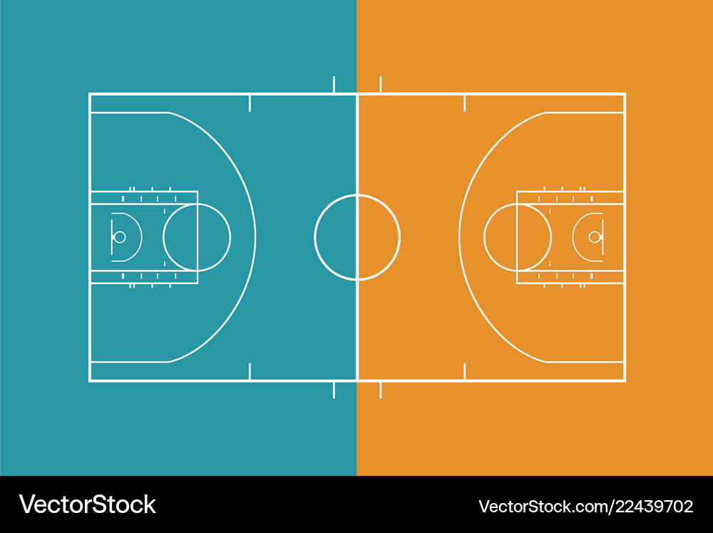 Basketball court Royalty Free Vector Image - VectorStock