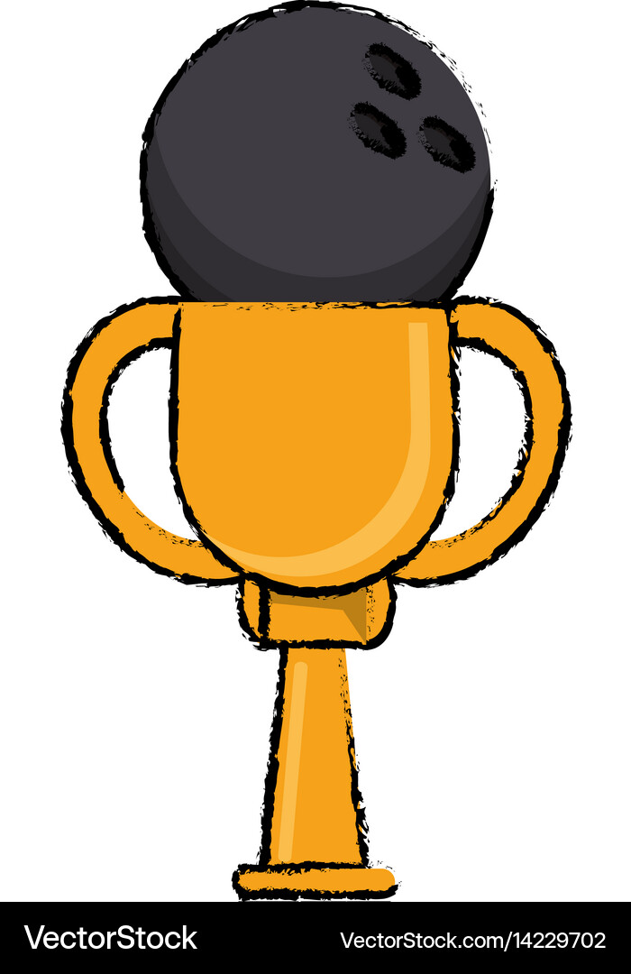 Bowling award cup sport win Royalty Free Vector Image
