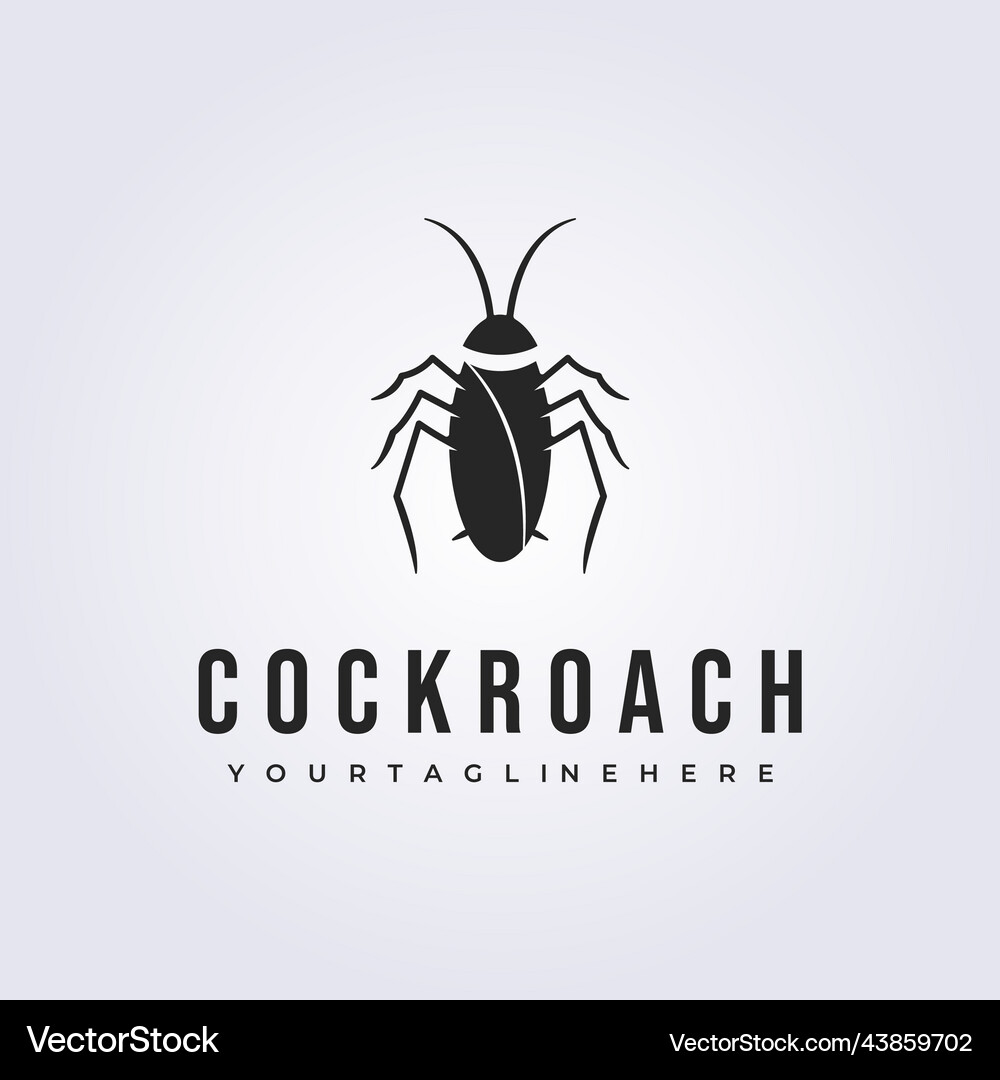 Cockroach insect vintage pest logo Royalty Free Vector Image