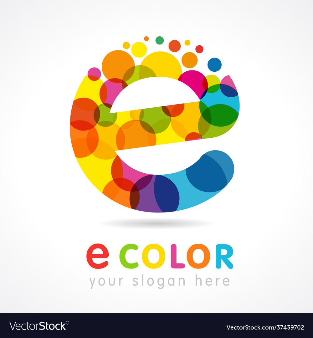 Colored e logo concept Royalty Free Vector Image