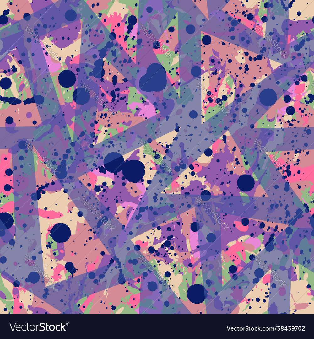 Funky abstract color paints seamless pattern Vector Image