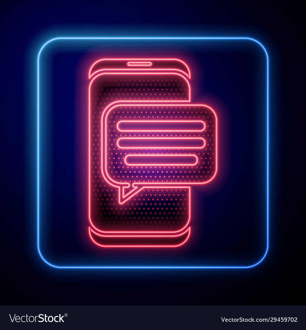Glowing neon new chat messages notification Vector Image Glowing neon new chat messages notification Vector Image