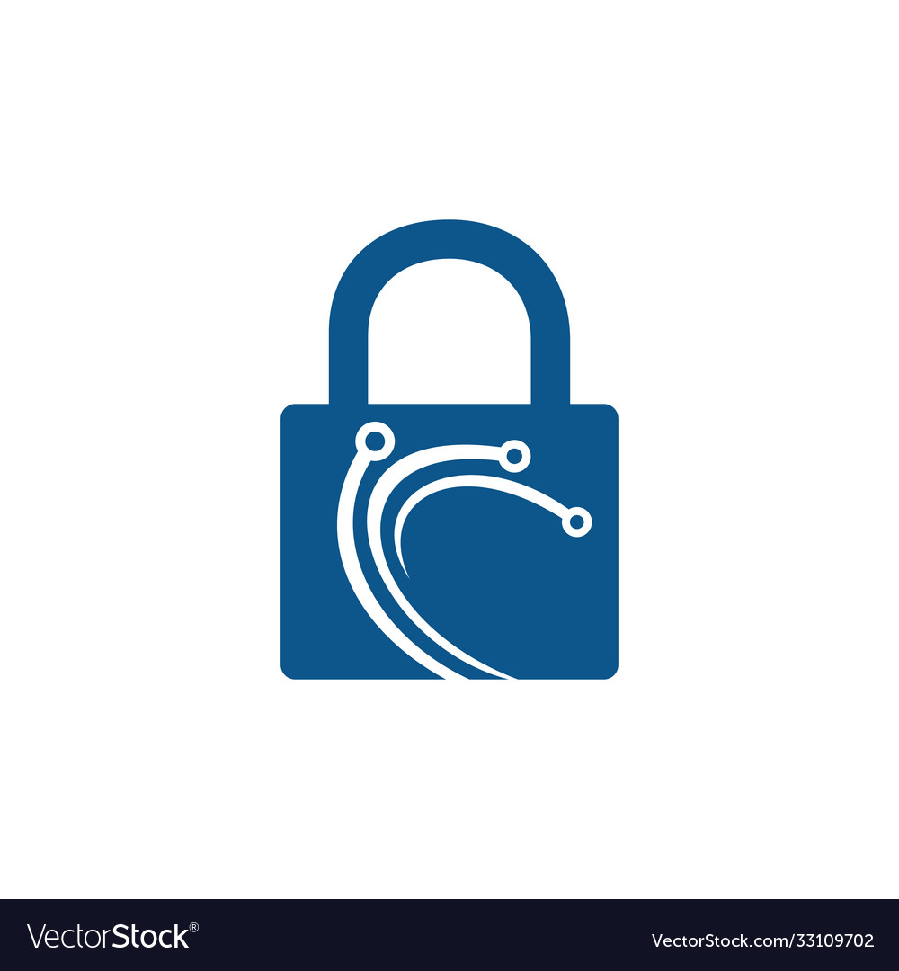 Lock tech logo design Royalty Free Vector Image