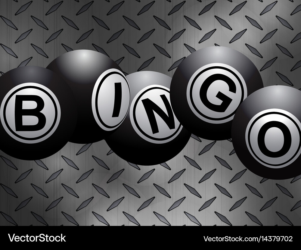 Metallic Bingo Balls on Diamond Plate Royalty Free Vector