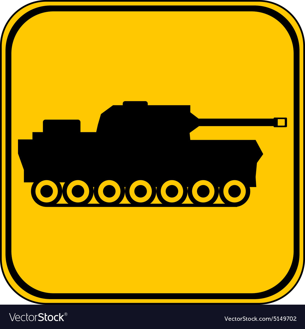 Panzer symbol button Royalty Free Vector Image