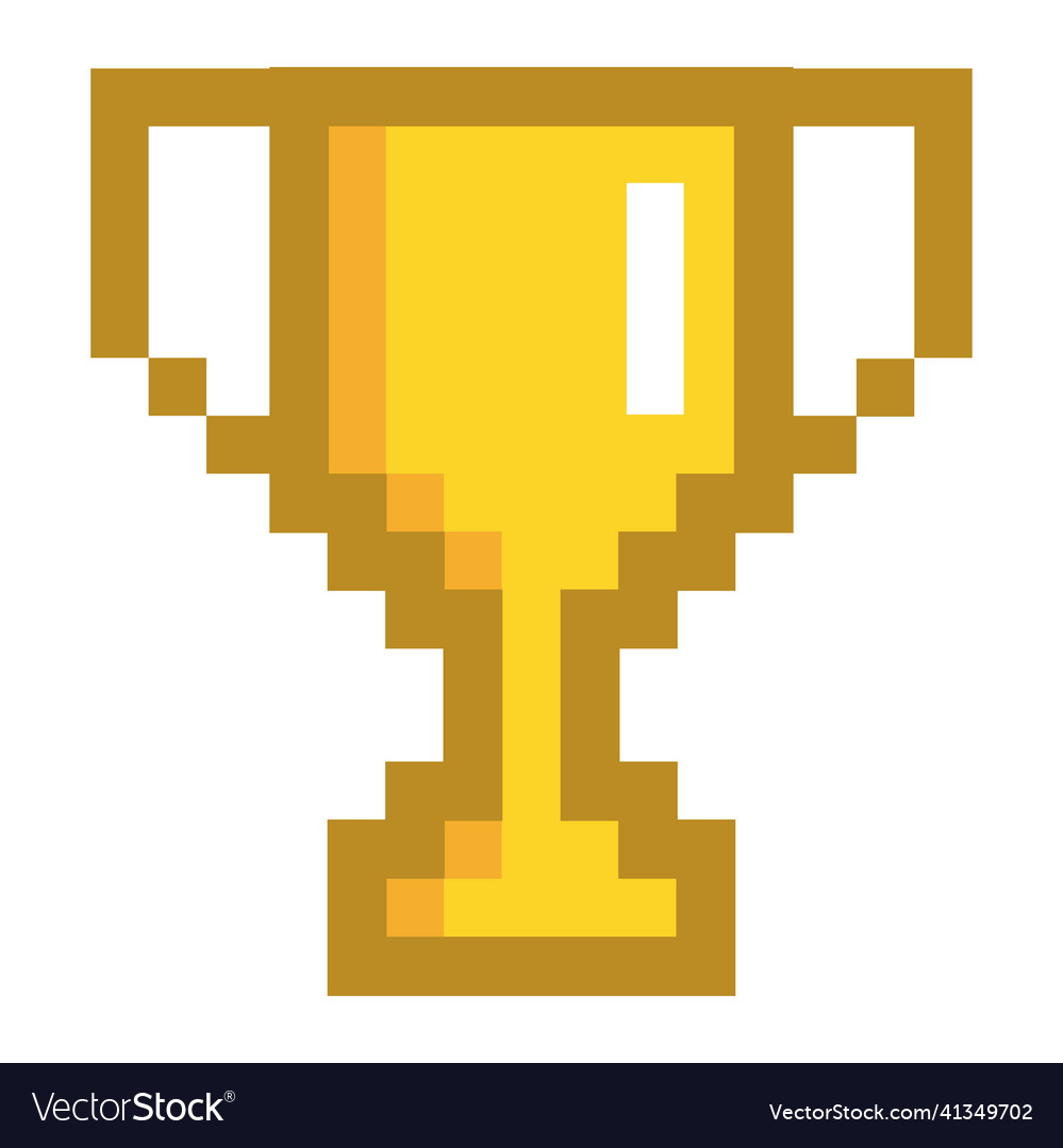 Pixel trophy cup Royalty Free Vector Image - VectorStock