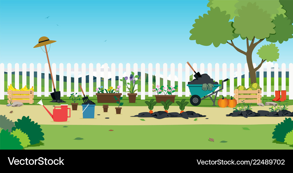 Plants in the garden Royalty Free Vector Image