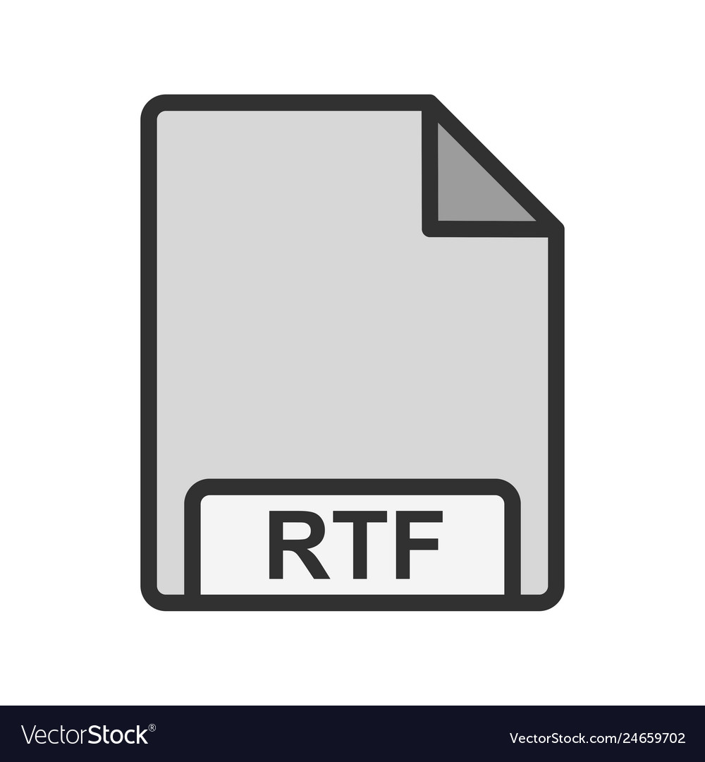 Rtf icon Royalty Free Vector Image - VectorStock