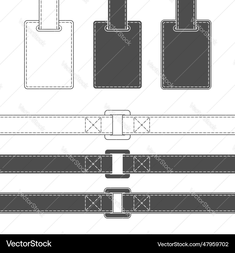 Set of belt with tag Royalty Free Vector Image