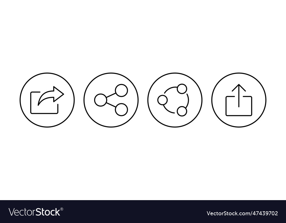 Share icon set sharing Royalty Free Vector Image
