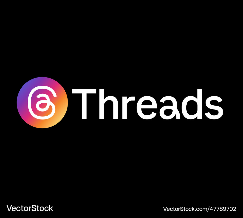 Threads by instagram logo symbol with name meta Vector Image