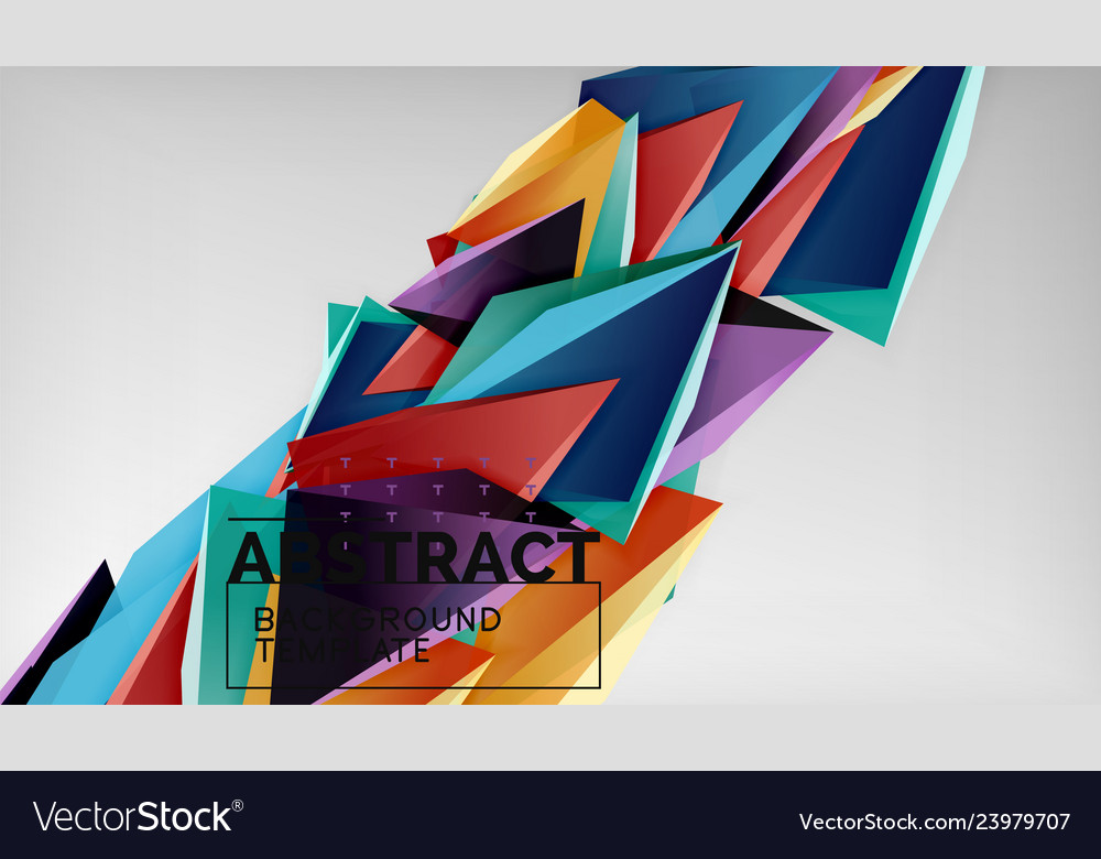 Abstract color triangles geometric background Vector Image