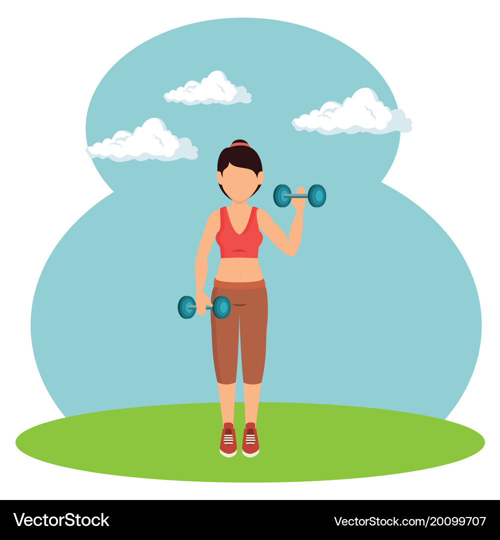 Athlete female working out character Royalty Free Vector