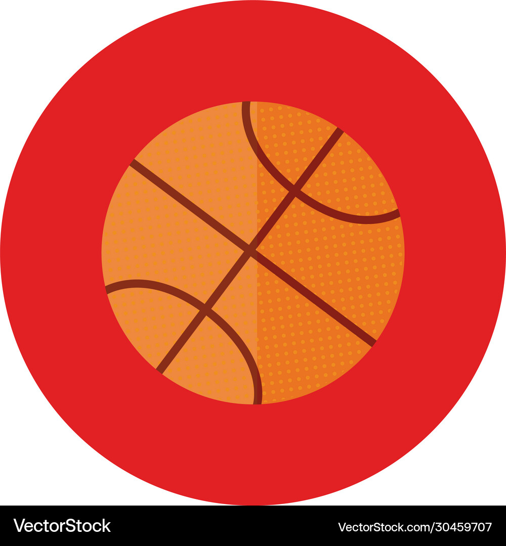 Basketball balloon block and flat style Royalty Free Vector