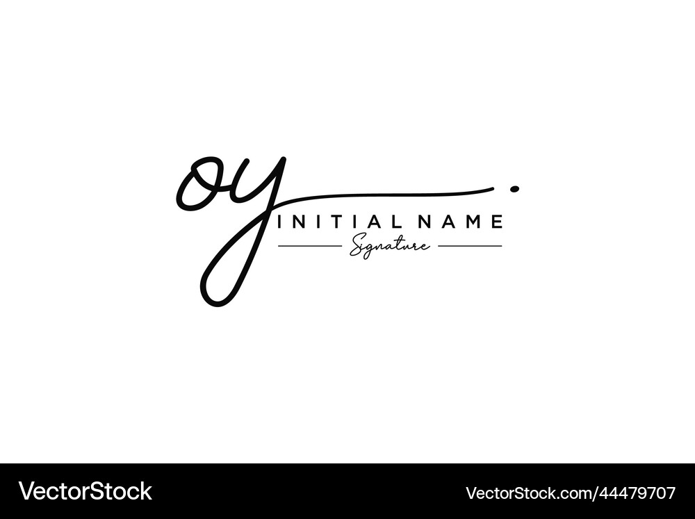 Initial oy signature logo template hand drawn Vector Image