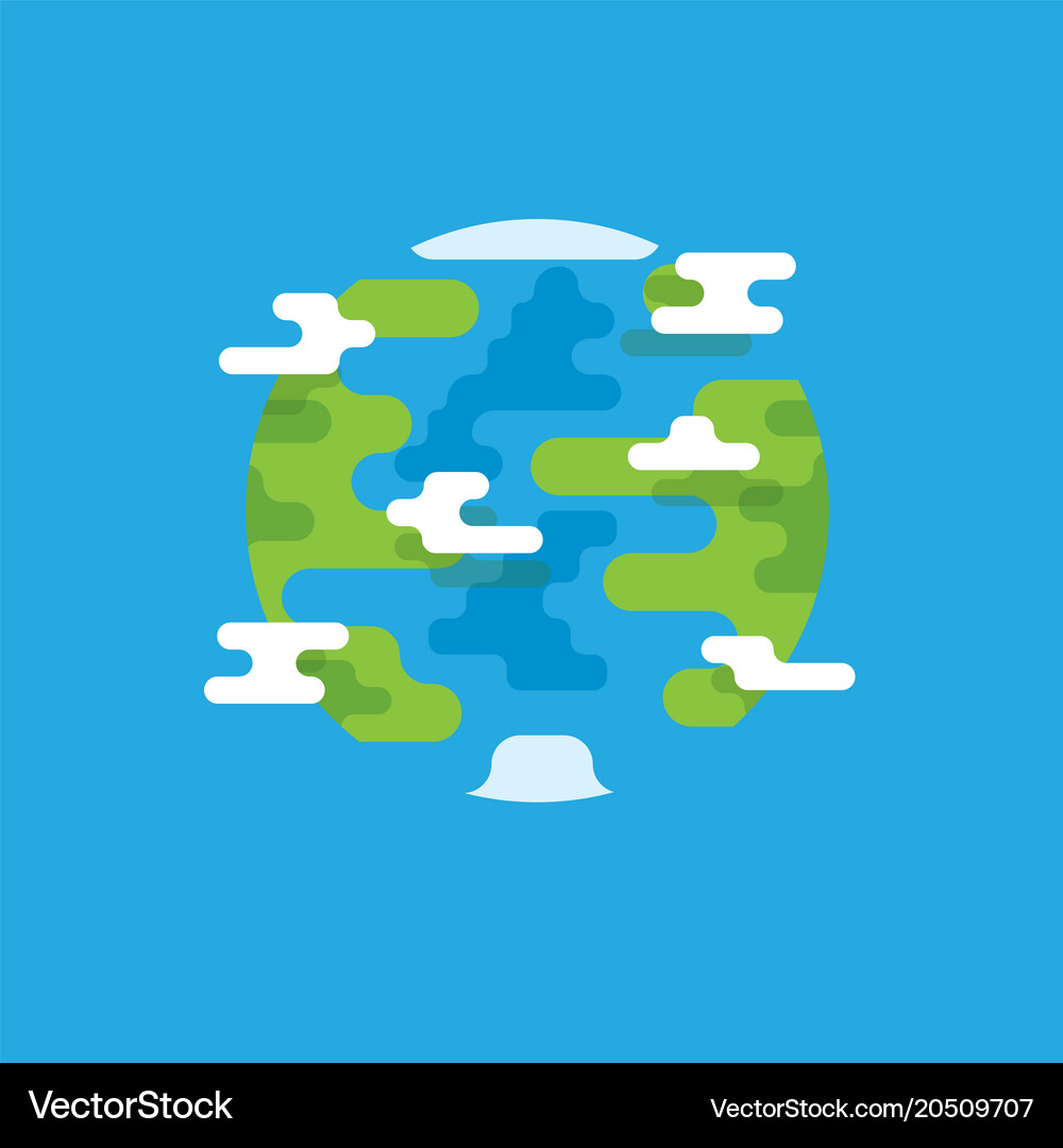 Planet earth with countries and continents view Vector Image