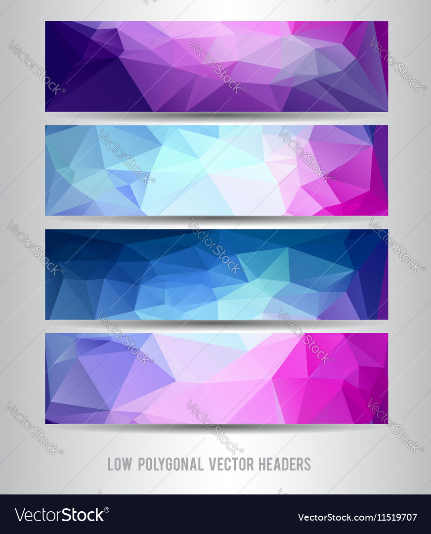 Polygonal header set Royalty Free Vector Image
