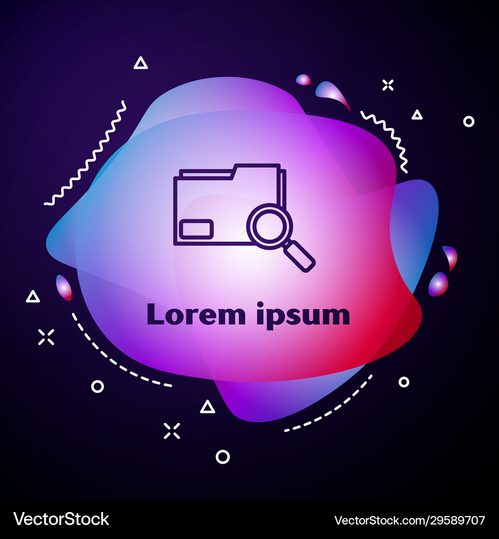 Purple line search concept with folder icon Vector Image