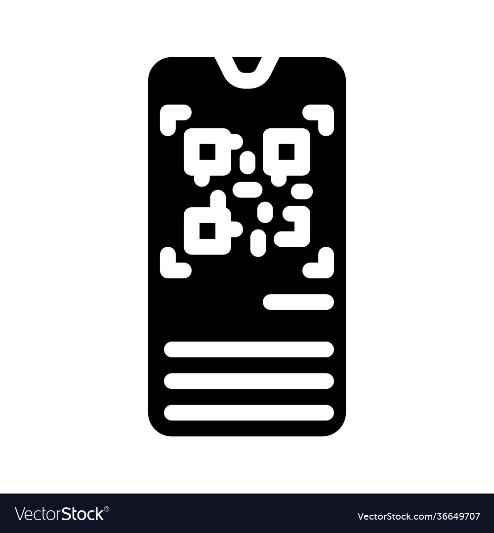 Qr scanner glyph icon sign Royalty Free Vector Image Qr scanner glyph icon sign Royalty Free Vector Image