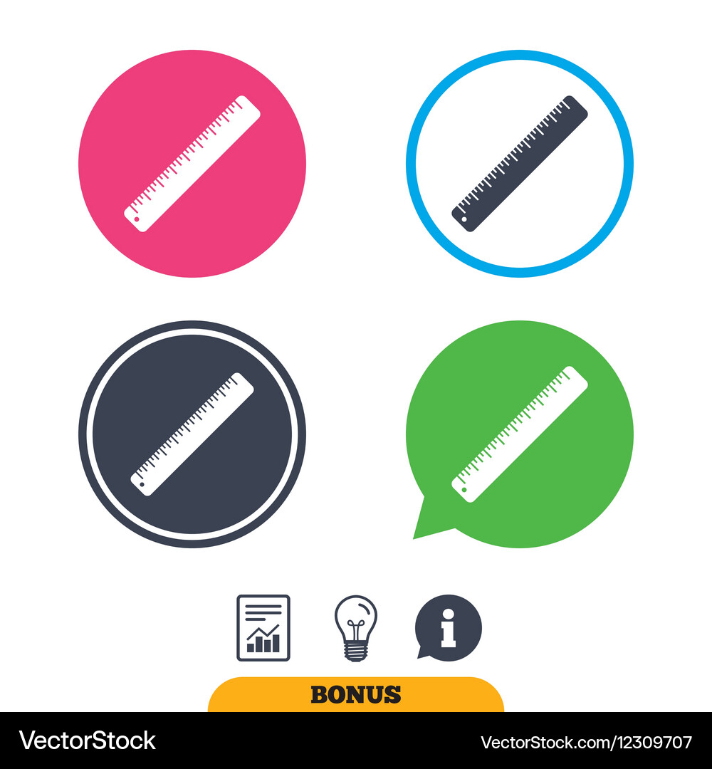 Ruler sign icon school tool symbol Royalty Free Vector Image