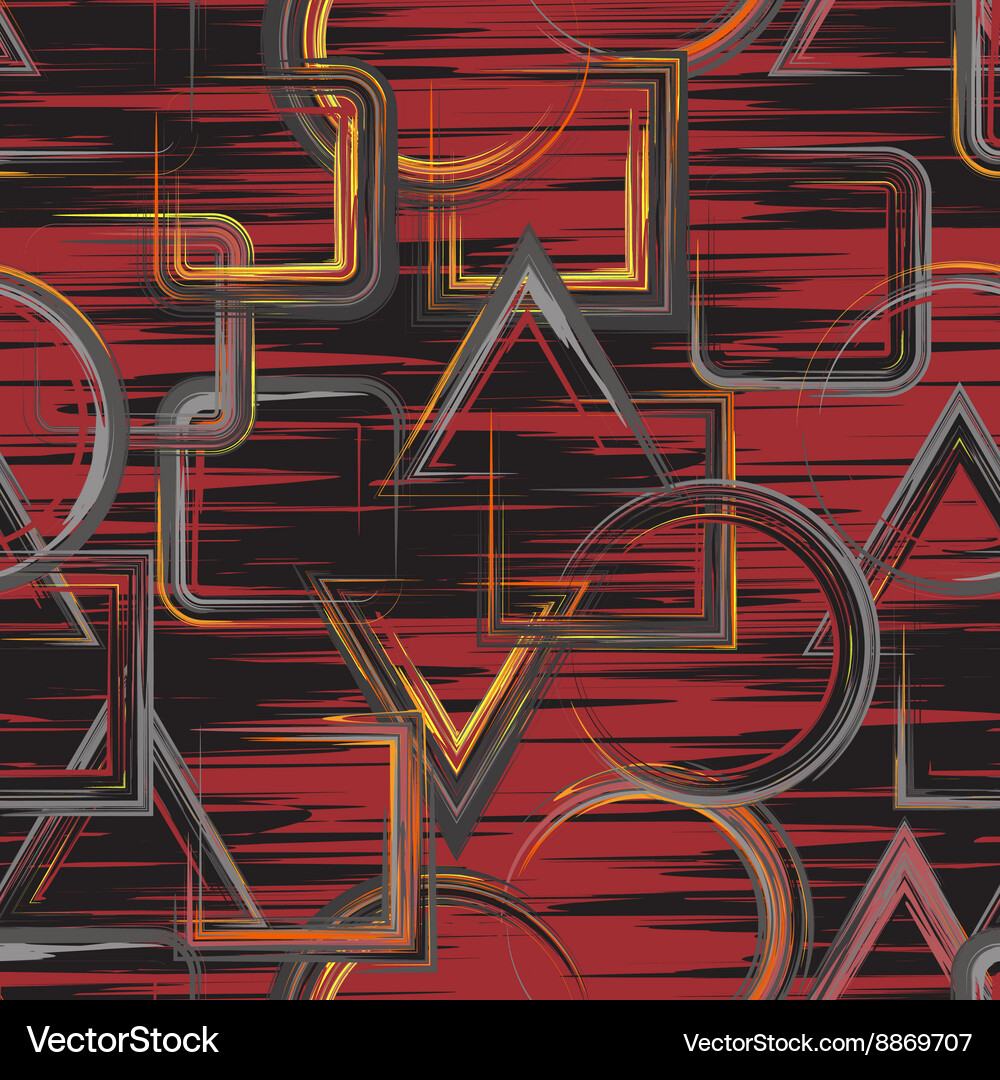 Seamless geometric grange hand drawn paint brash Vector Image