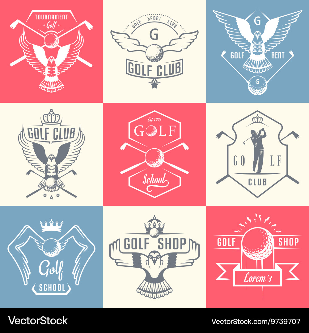 Set of golf logo labels and emblems Royalty Free Vector