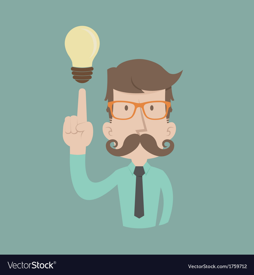 Businessman get idea Royalty Free Vector Image Businessman get idea Royalty Free Vector Image