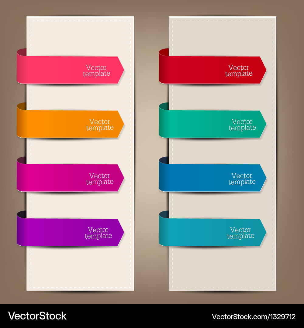 Colorful bookmarks and arrows for text Royalty Free Vector