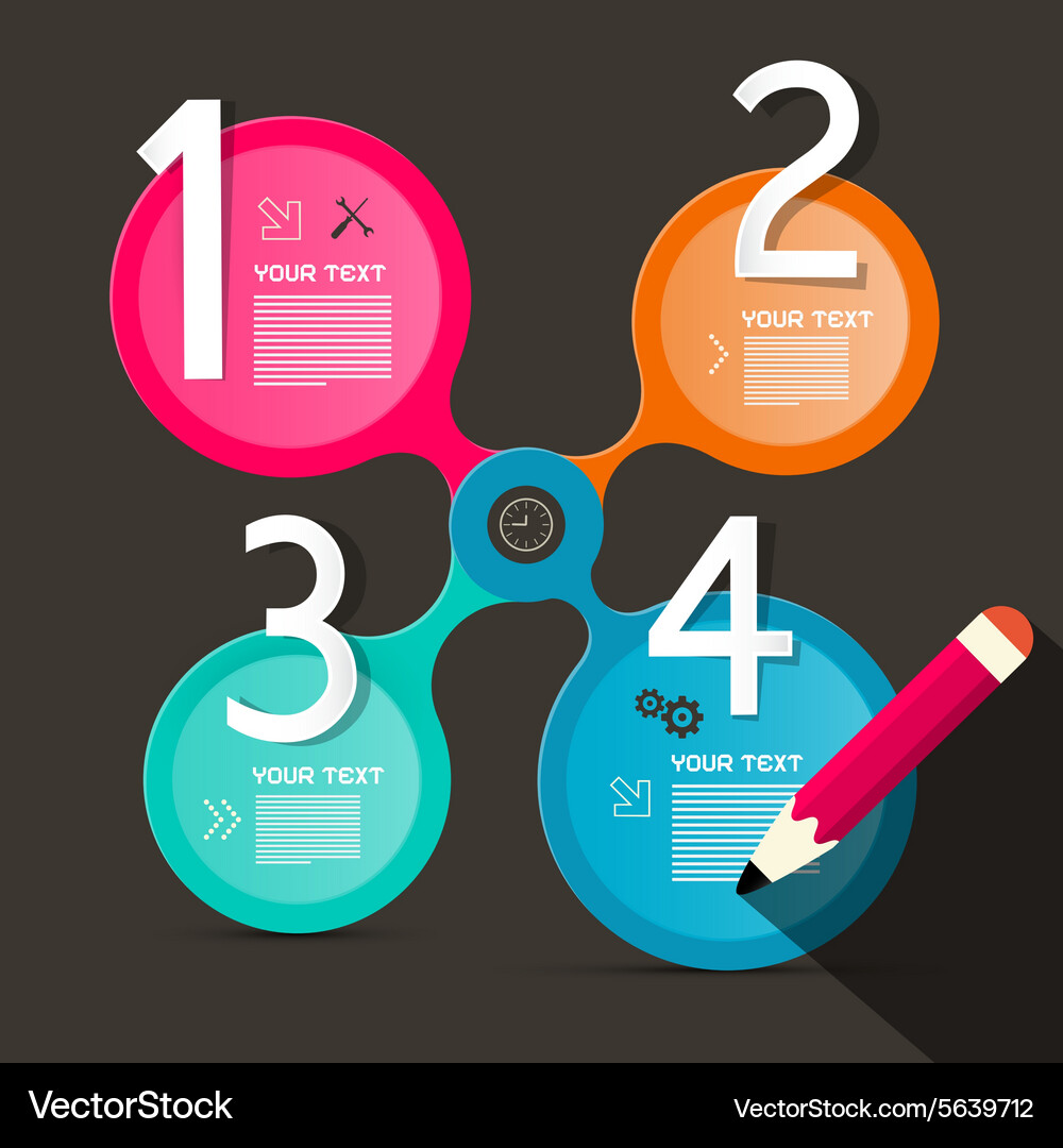 Four steps circle infographic layout Royalty Free Vector