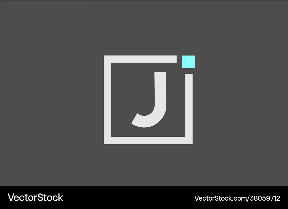 Grey alphabet letter icon logo square design Vector Image