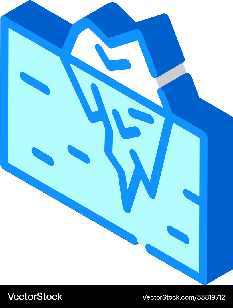 Iceberg melting isometric icon symbol Royalty Free Vector