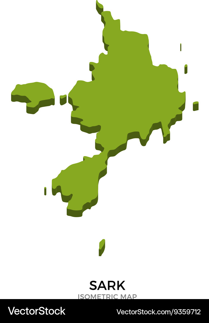 Isometric map of sark detailed Royalty Free Vector Image