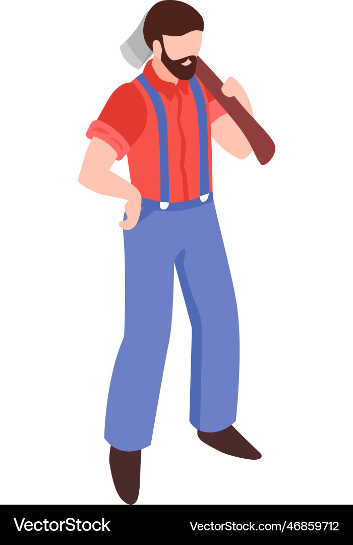 Lumberjack isometric icon Royalty Free Vector Image
