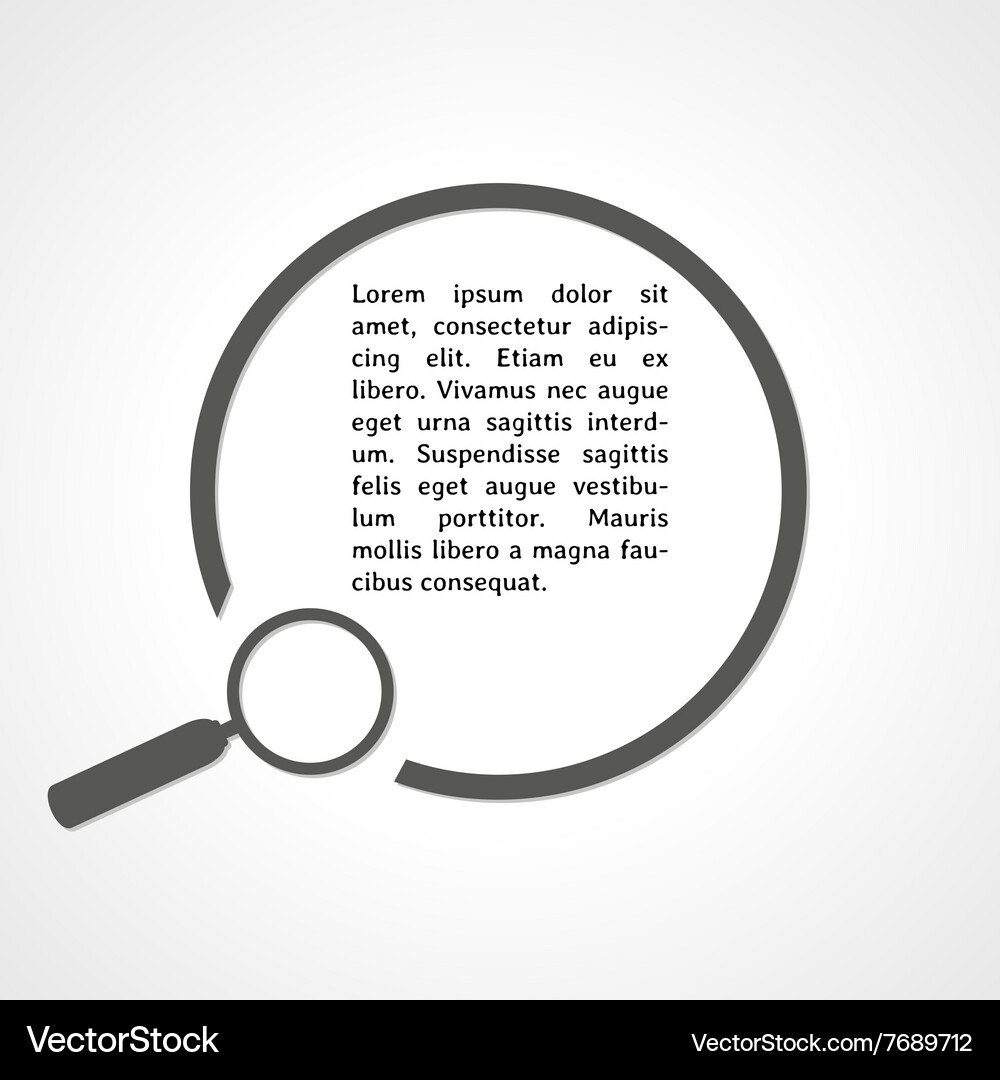 Magnifying glass symbol and circle Royalty Free Vector Image