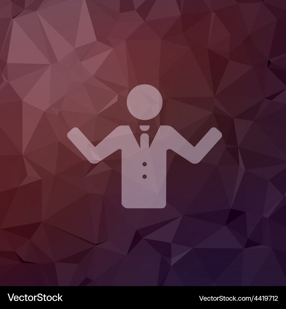 Man raising hand in flat style icon Royalty Free Vector