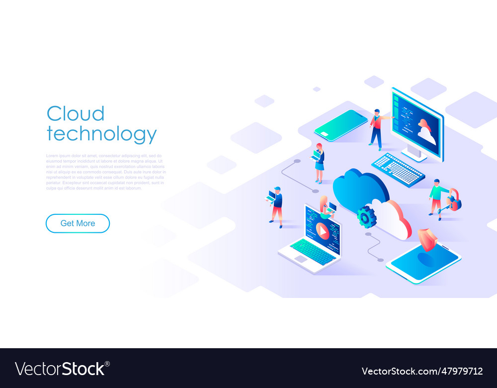 Modern flat design isometric concept of cloud Vector Image