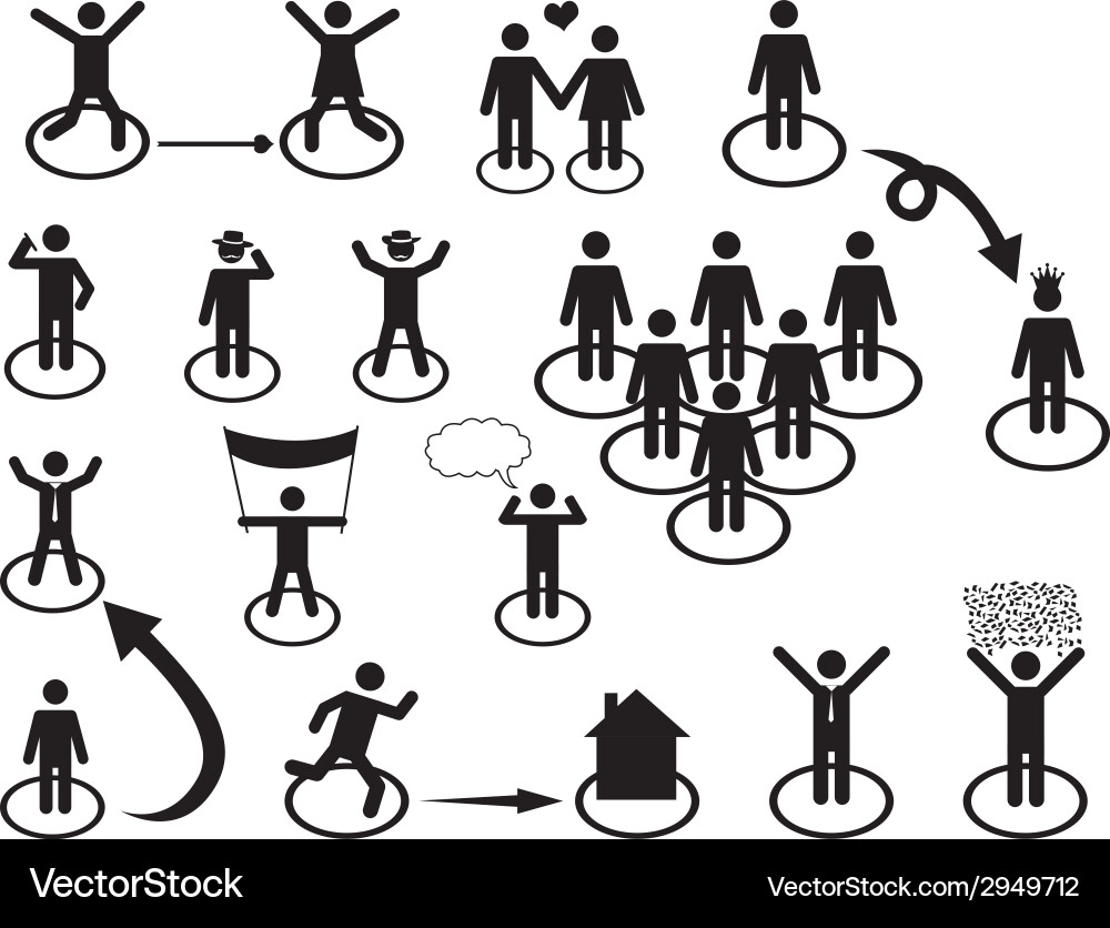 Pictograph people activities Royalty Free Vector Image