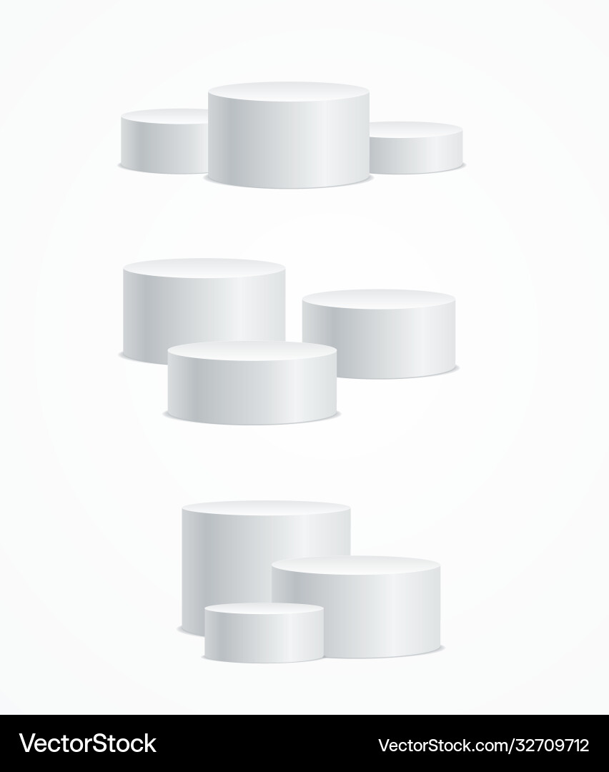 Realistic detailed 3d round stage podium set Vector Image