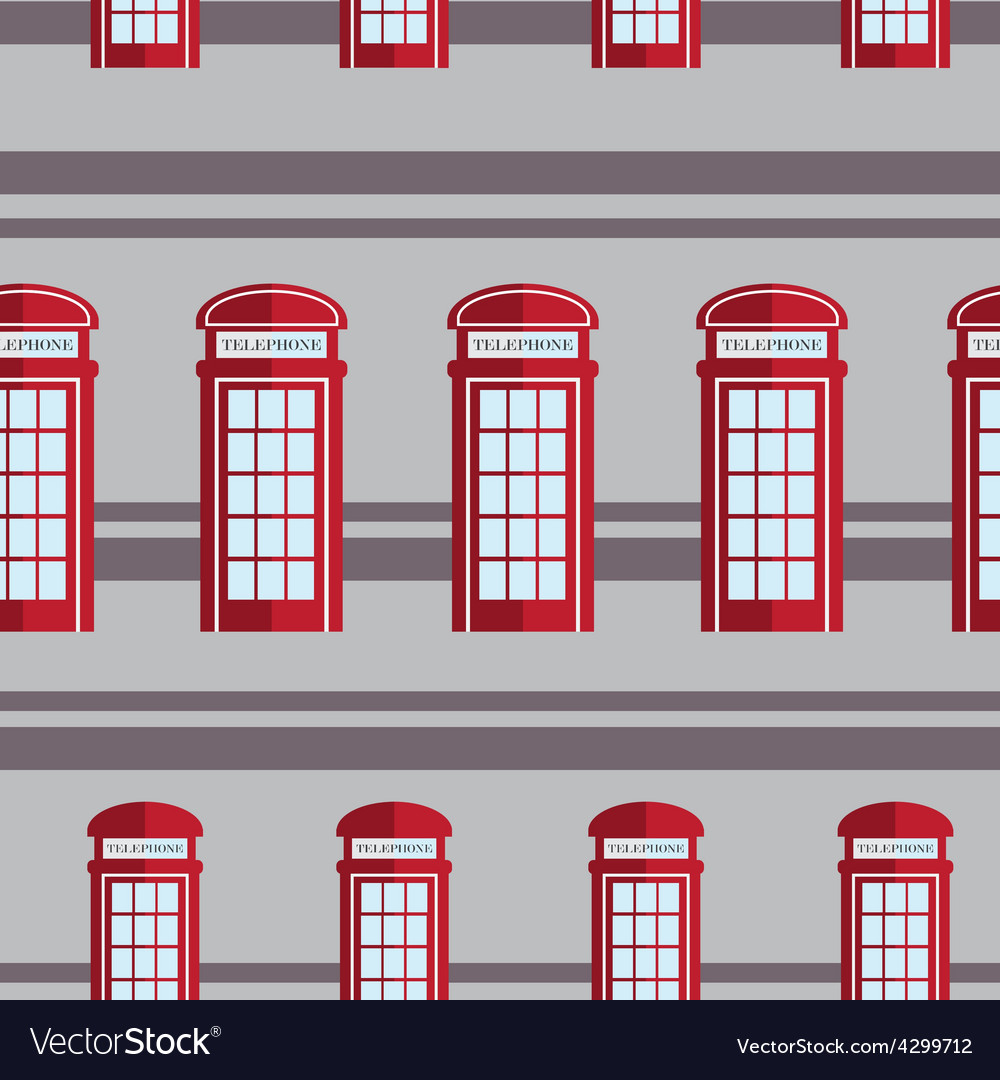 Red telephone box seamless pattern Royalty Free Vector Image