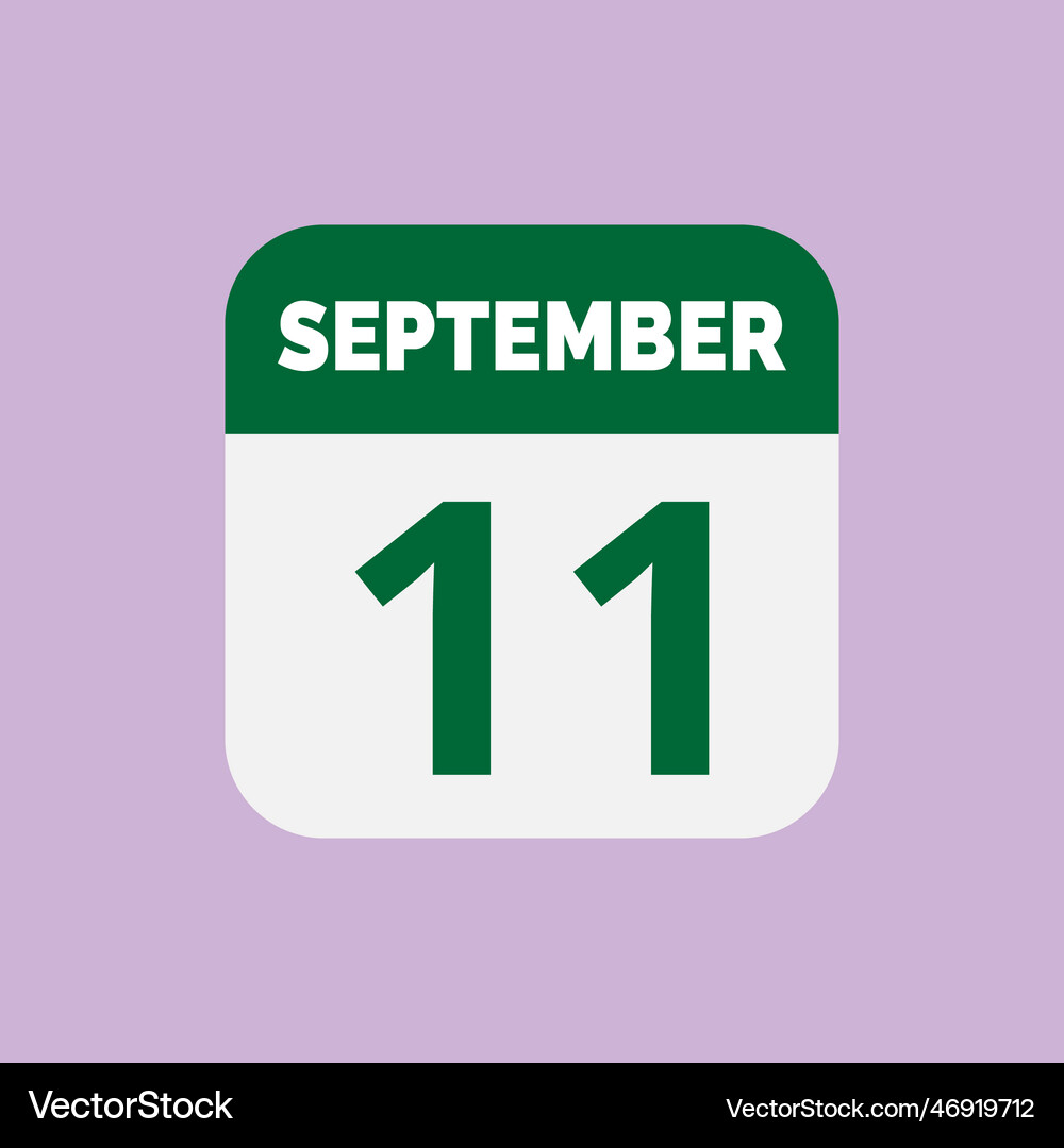 September 11 calendar date icon Royalty Free Vector Image