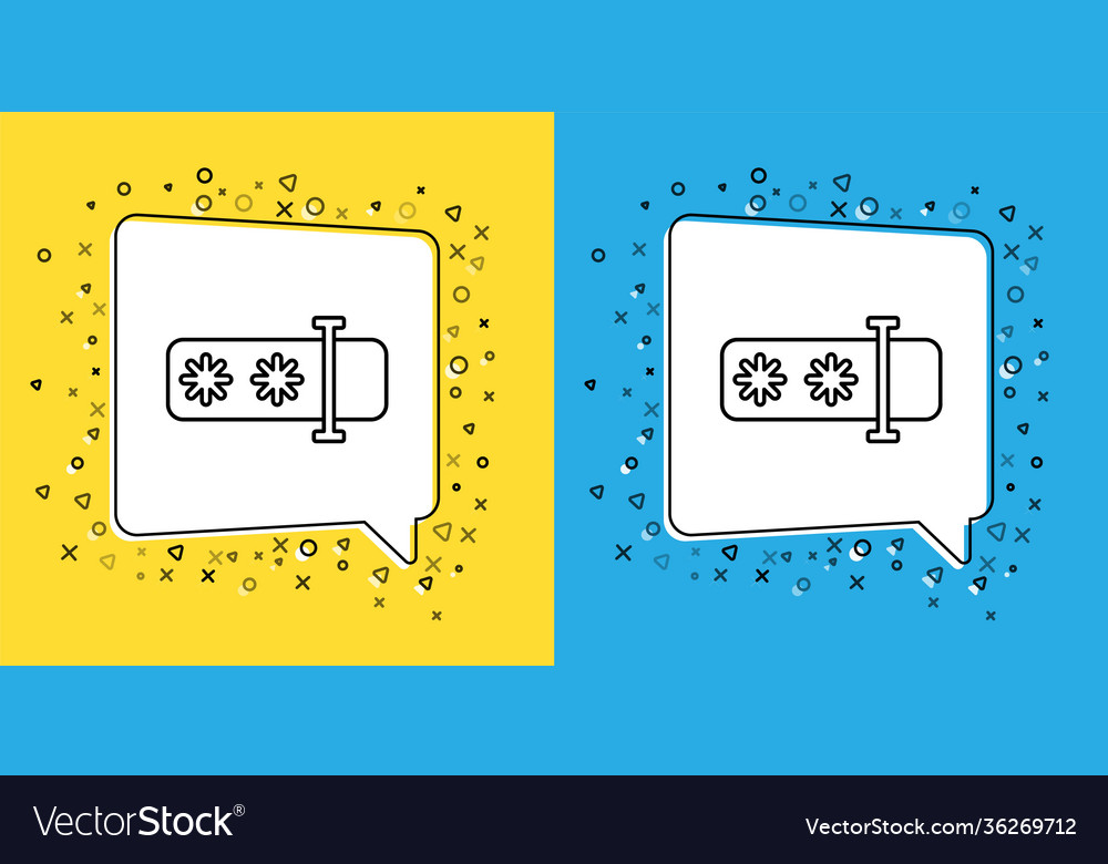 Set Line Password Protection And Safety Access Vector Image