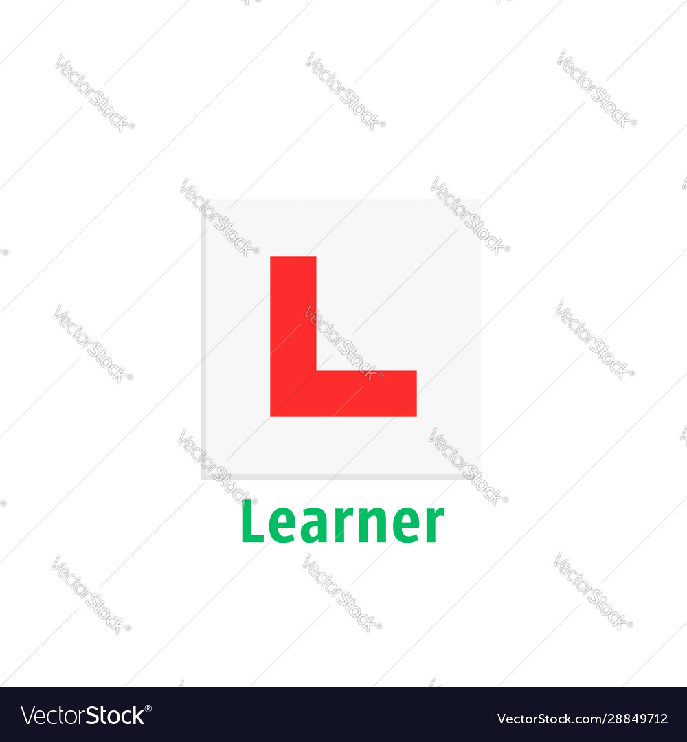 Simple learner driver plate icon Royalty Free Vector Image