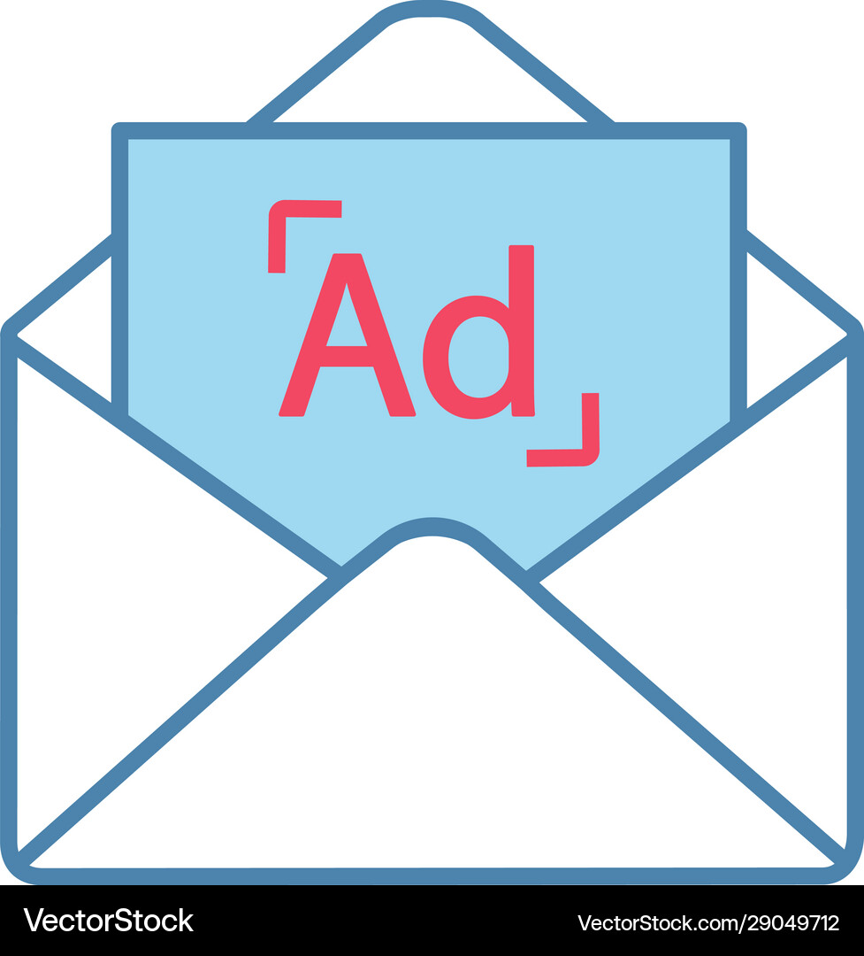 Targeted email marketing color icon Royalty Free Vector
