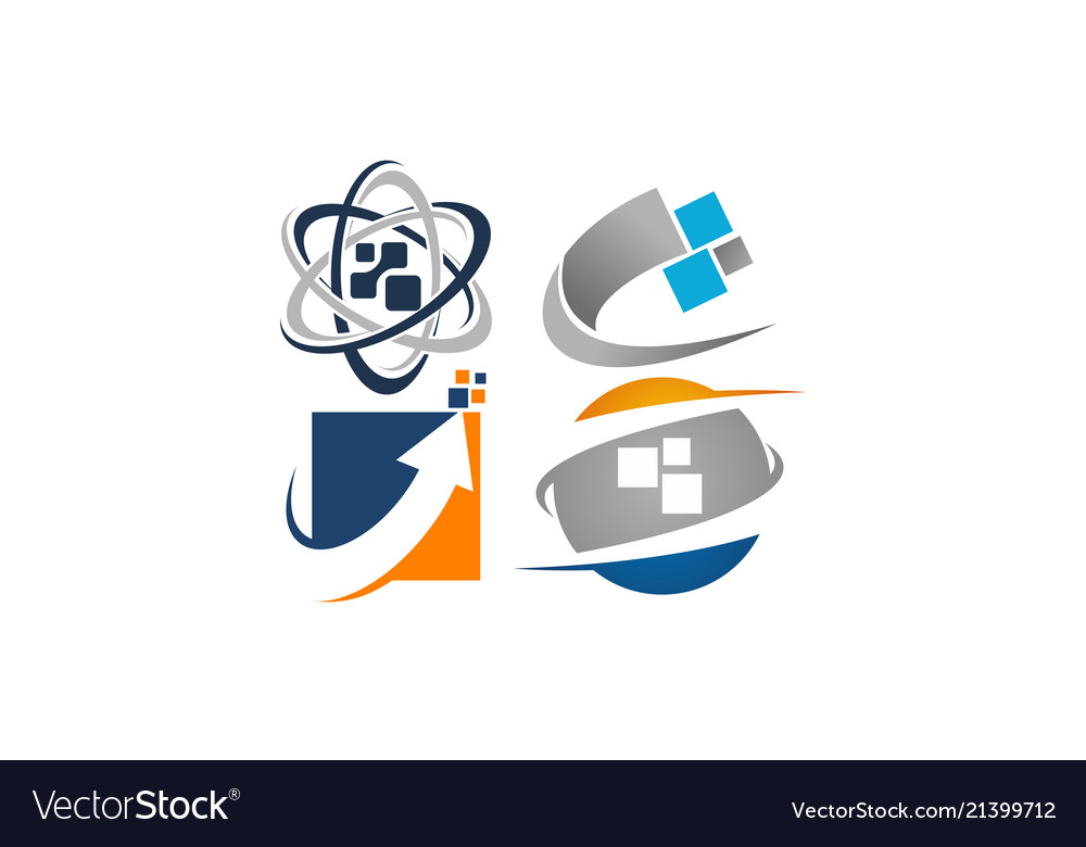 Technology transfer template set Royalty Free Vector Image