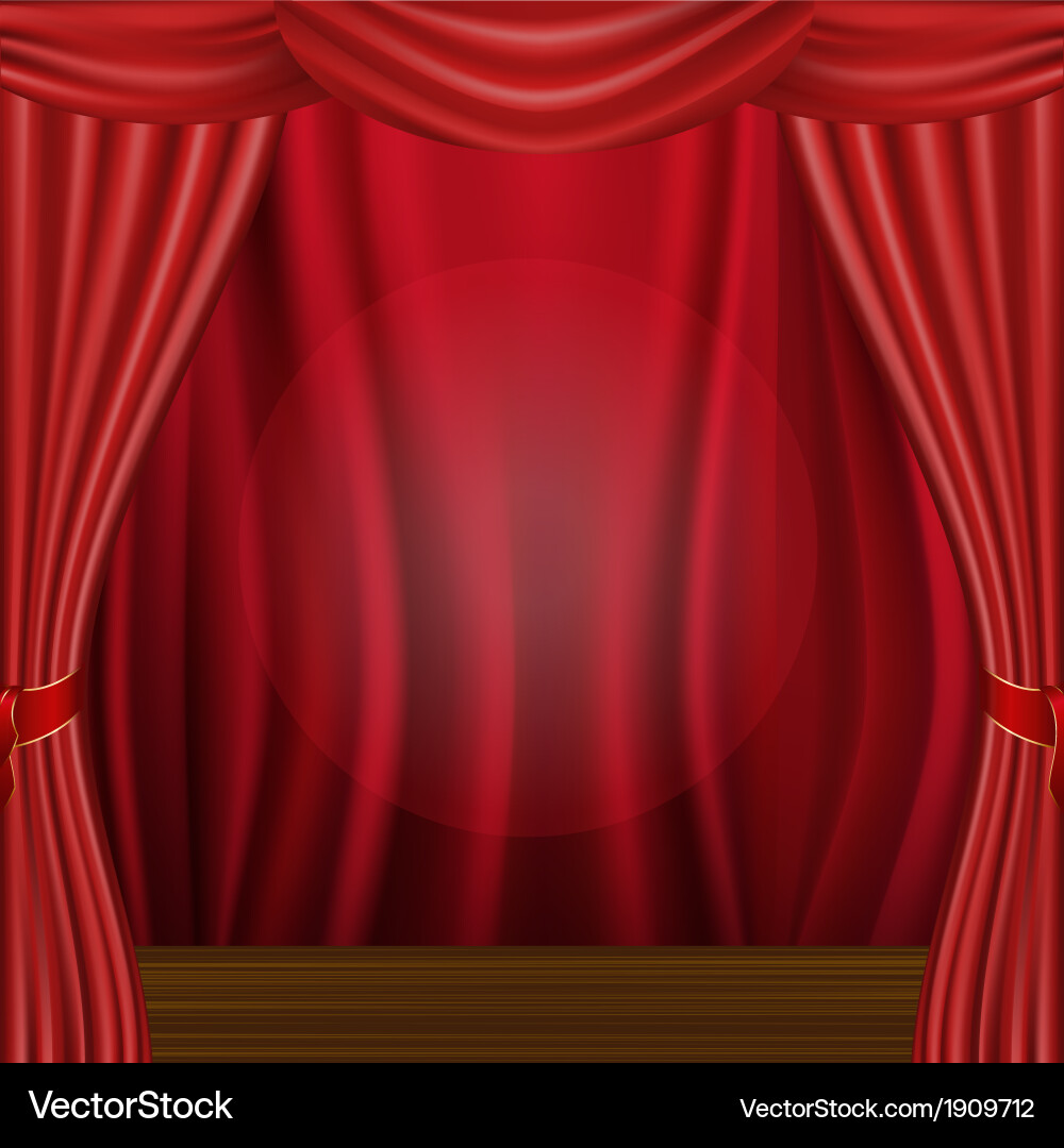 Wood scene and curtain Royalty Free Vector Image