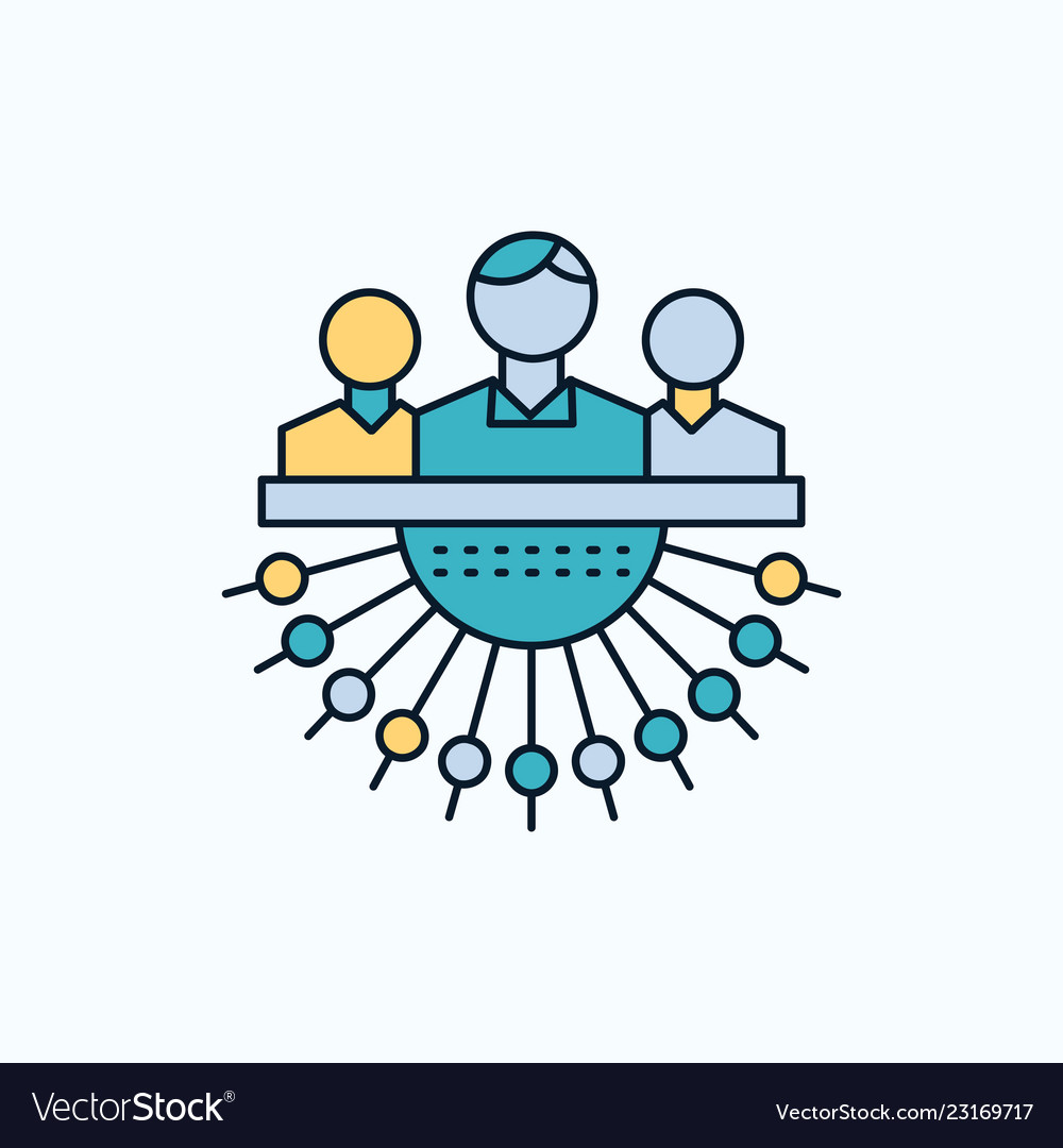 Allocation group human management outsource flat Vector Image