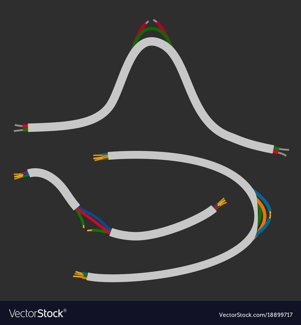 Broken wire flat Royalty Free Vector Image - VectorStock