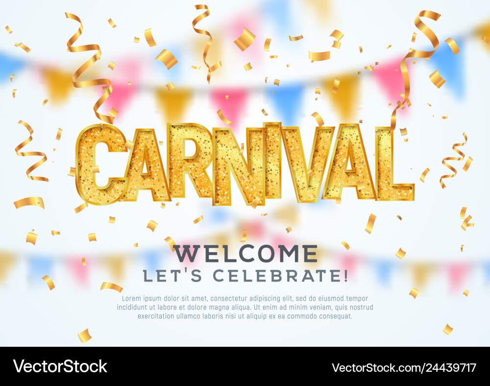 Carnival celebration background template welcome Vector Image