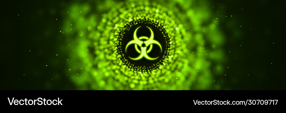 Caution biohazard epidemic banner toxic Royalty Free Vector